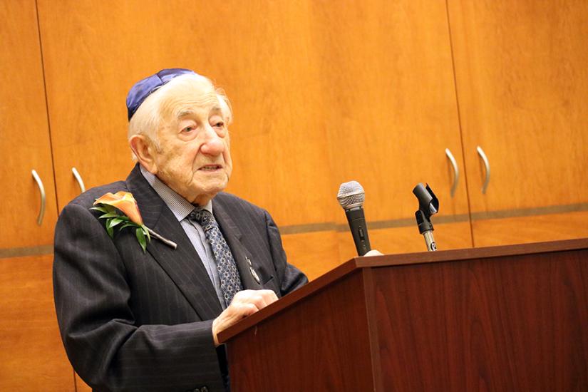 During talk at Hopkins Hillel, Holocaust survivor Morris Rosen ...