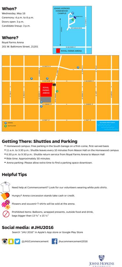 Getting there: A guide to Johns Hopkins commencement shuttles, parking ...