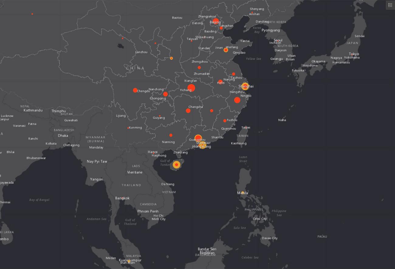 Map tracks coronavirus outbreak in near real time | Hub
